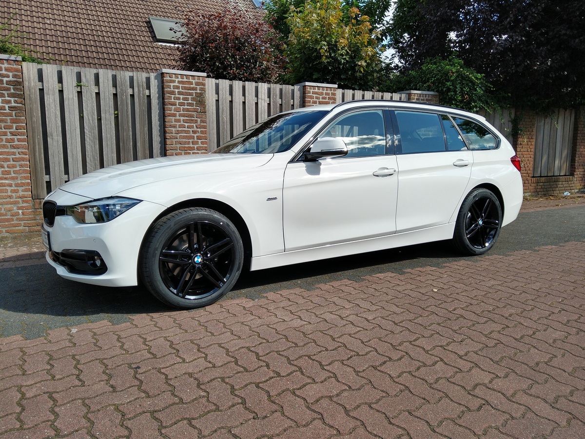 F31 320dA xDrive Sport Line Shadow Edition alpinweiss mit Autec Kitano ...